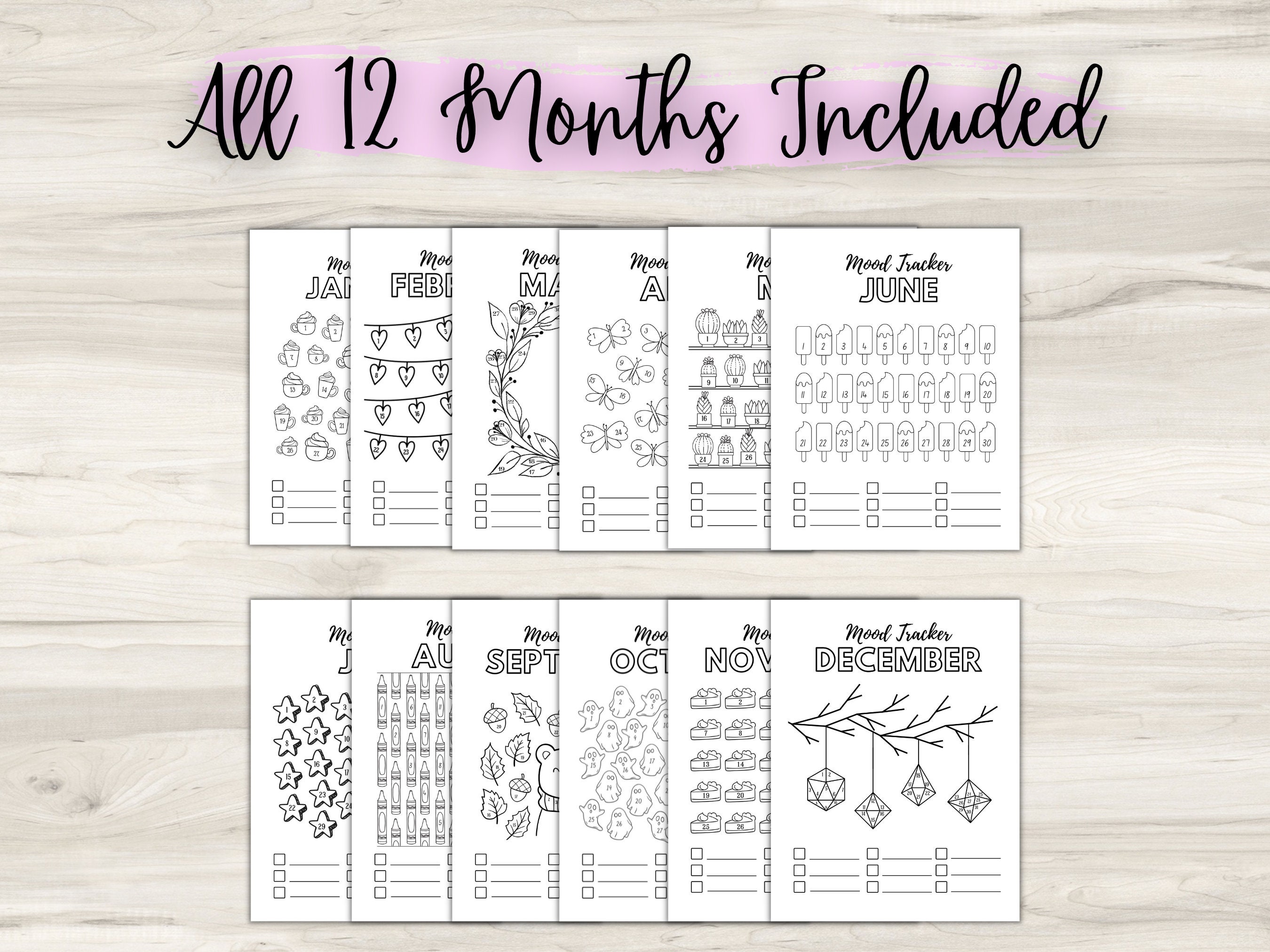 Monthly Mental Health Mood Tracker, Anxiety Journal Printable, Digital ...