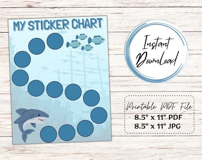 Shark Reward Chart for Kids Behavior Chart Printable, Chore Chart ...