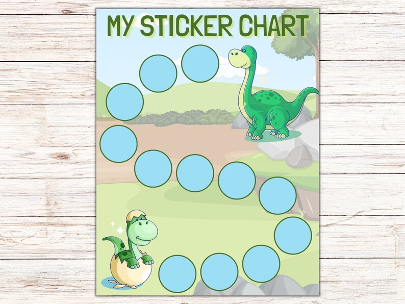 Dinosaur and Dino Egg Reward Chart for Kids, Kids Sticker Chart ...