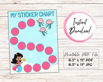 Pirate and Treasure Reward Chart for Kids, Kids Sticker Chart - Instand ...