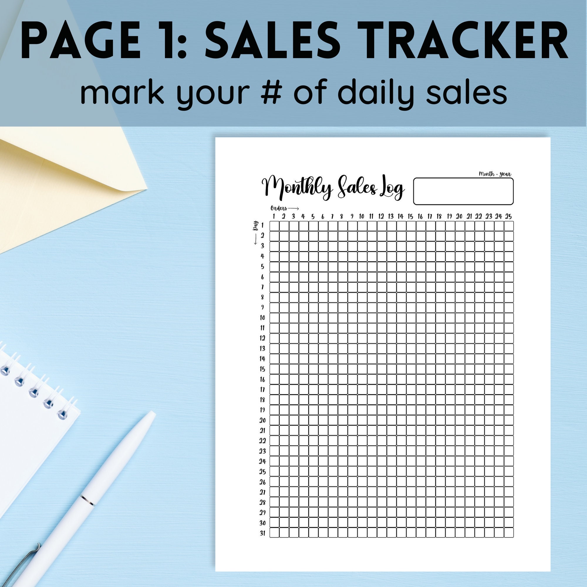 Etsy Sales Log Printable, Etsy Order Tracker, Order Log by State ...