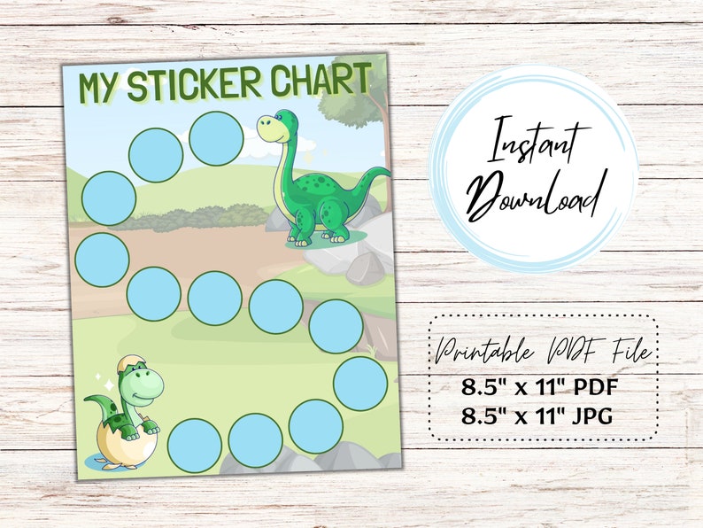 Dinosaur and Dino Egg Reward Chart for Kids Kids Sticker - Etsy