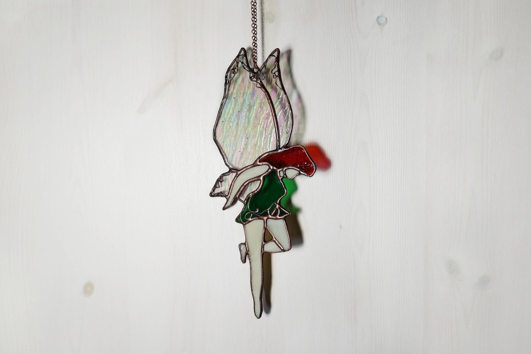 Stained Glass Elf Whimsical Window Suncatcher Handmade Home Decor ...