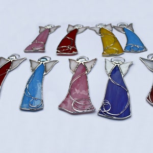 Stained Glass Angels Christmas Ornament Xmas Tree Angel Suncatcher Wall ...