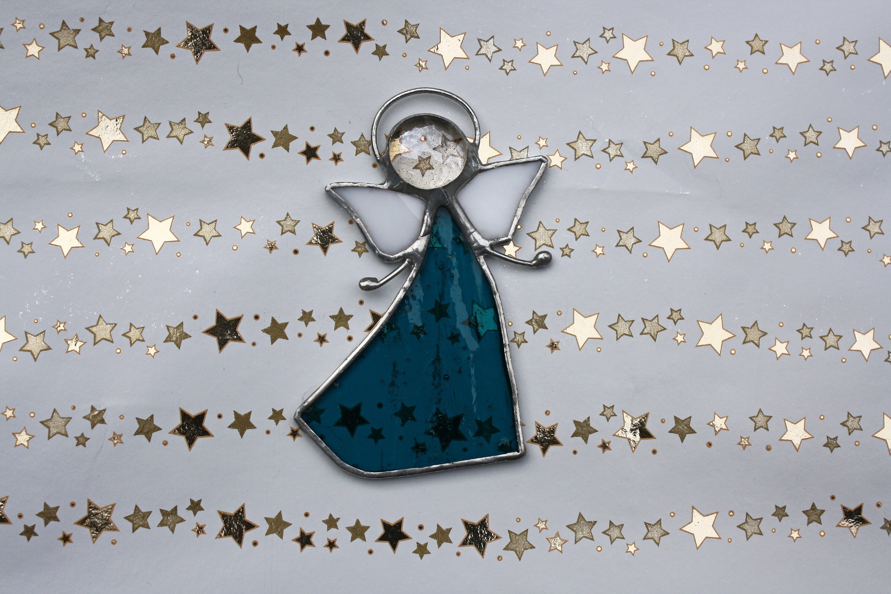 Stained Glass Happy Angels Christmas Gift Xmas Tree Angel Ornament Home ...