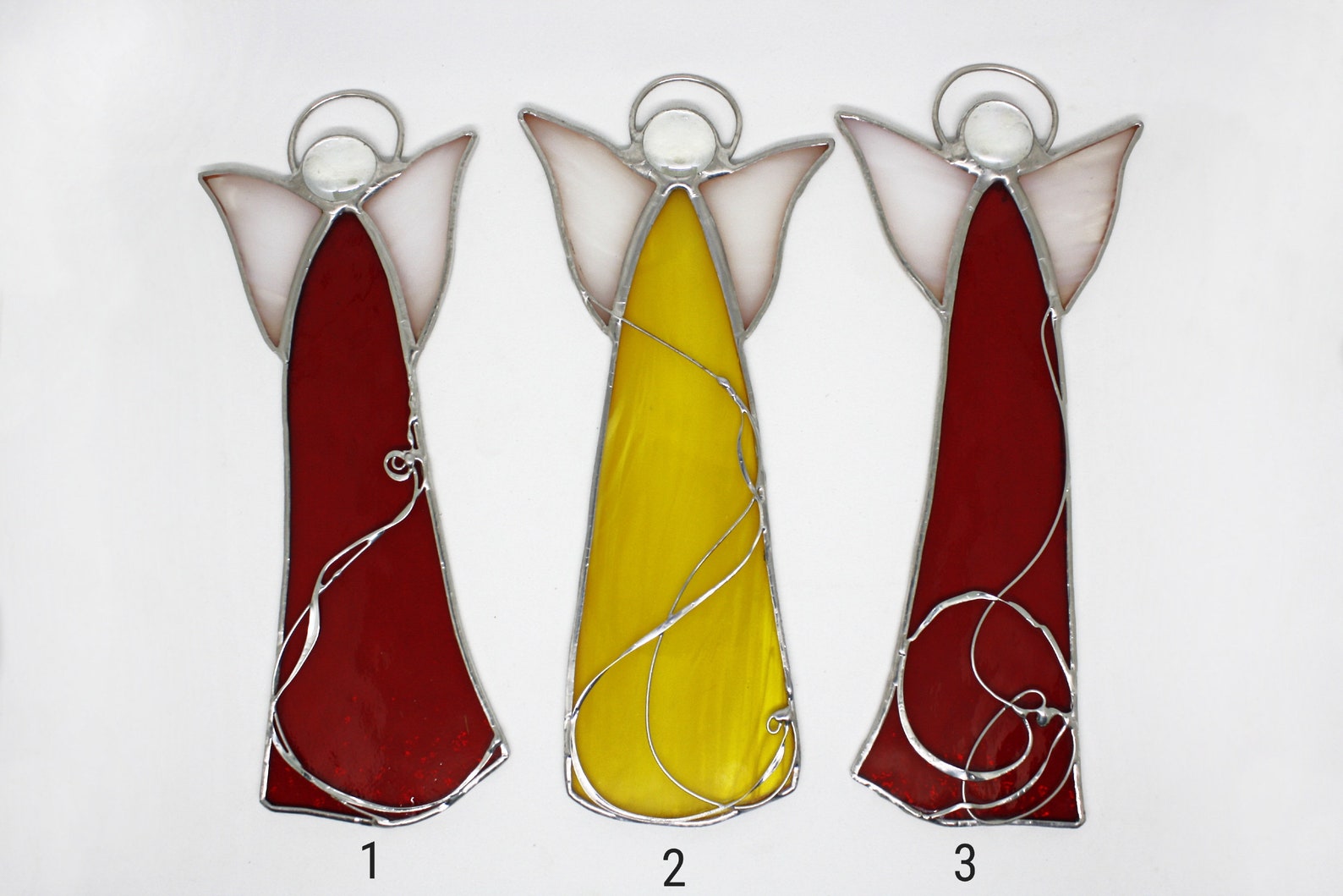 Stained Glass Angels Christmas Ornament Xmas Tree Angel Suncatcher Wall ...