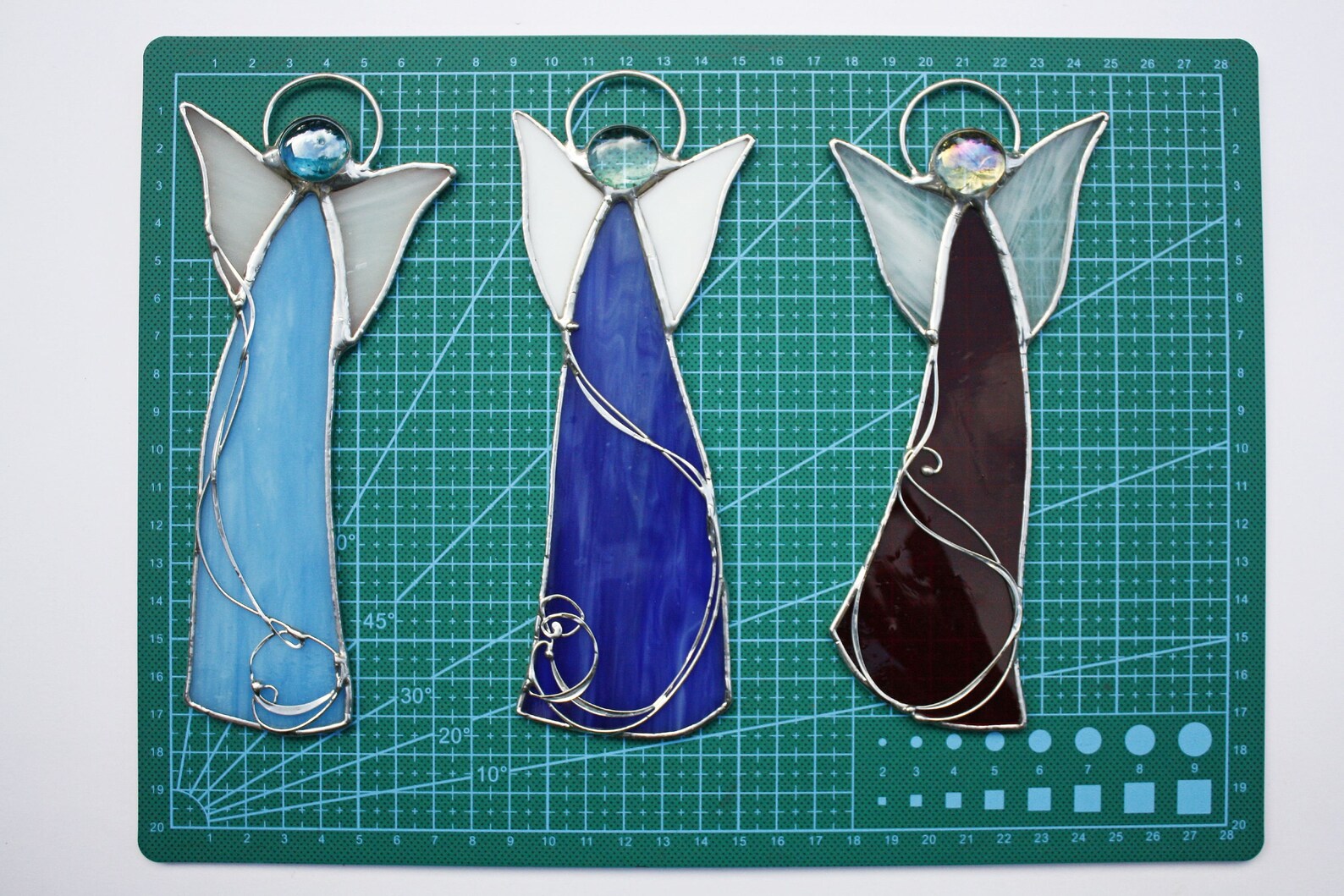 Stained Glass Angels Christmas Ornament Xmas Tree Angel Suncatcher Wall ...