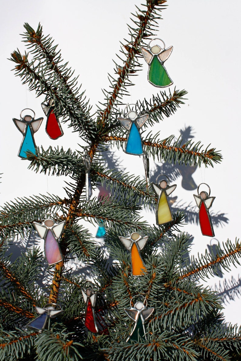 Stained Glass Angel Christmas Gift Xmas Tree Ornament Glass - Etsy