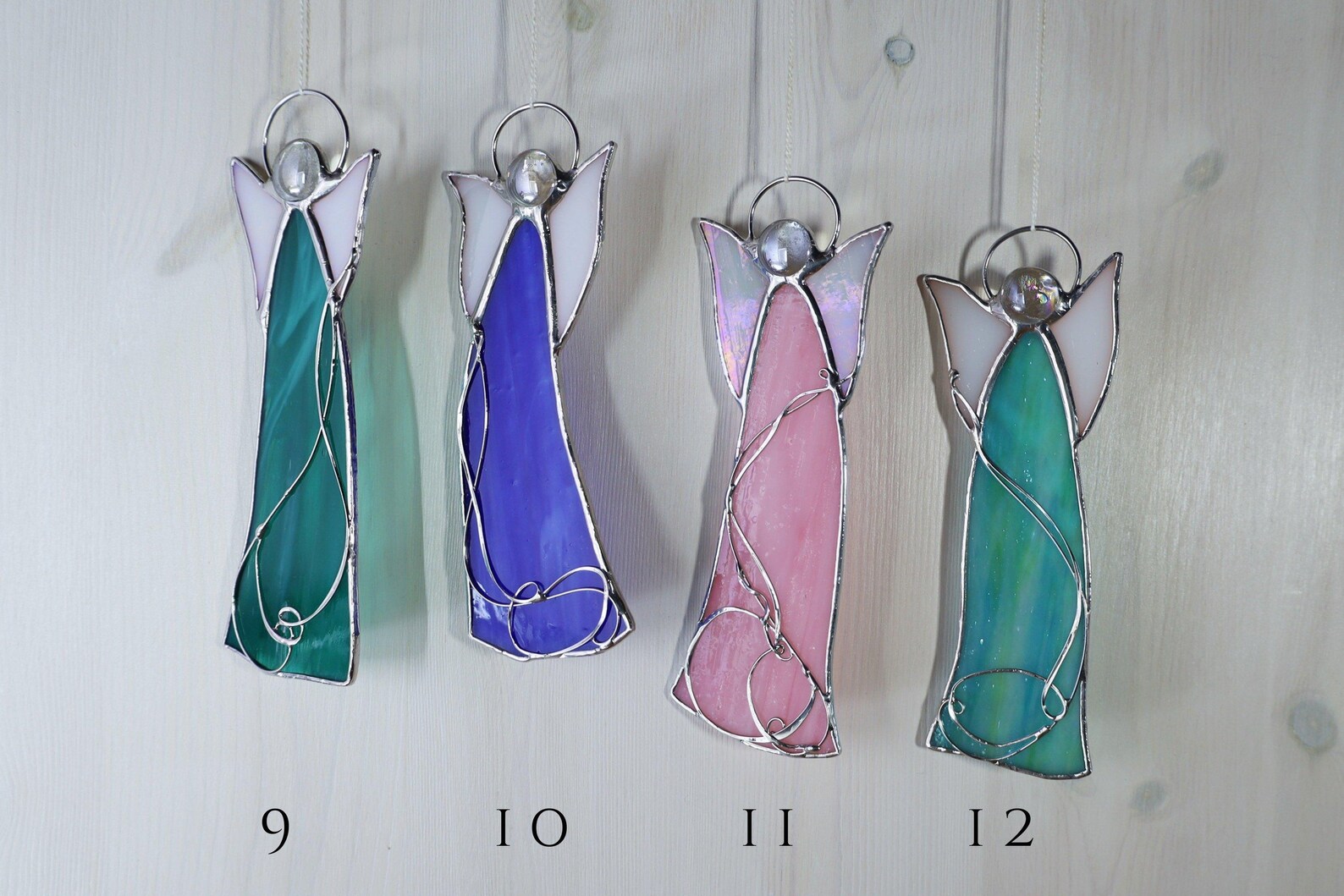 Stained Glass Angels Christmas Ornament Xmas Tree Angel Suncatcher Wall ...