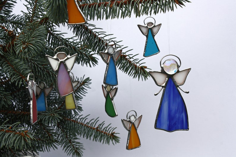 Stained Glass Happy Angels Christmas Gift Xmas Tree Angel Ornament Home ...