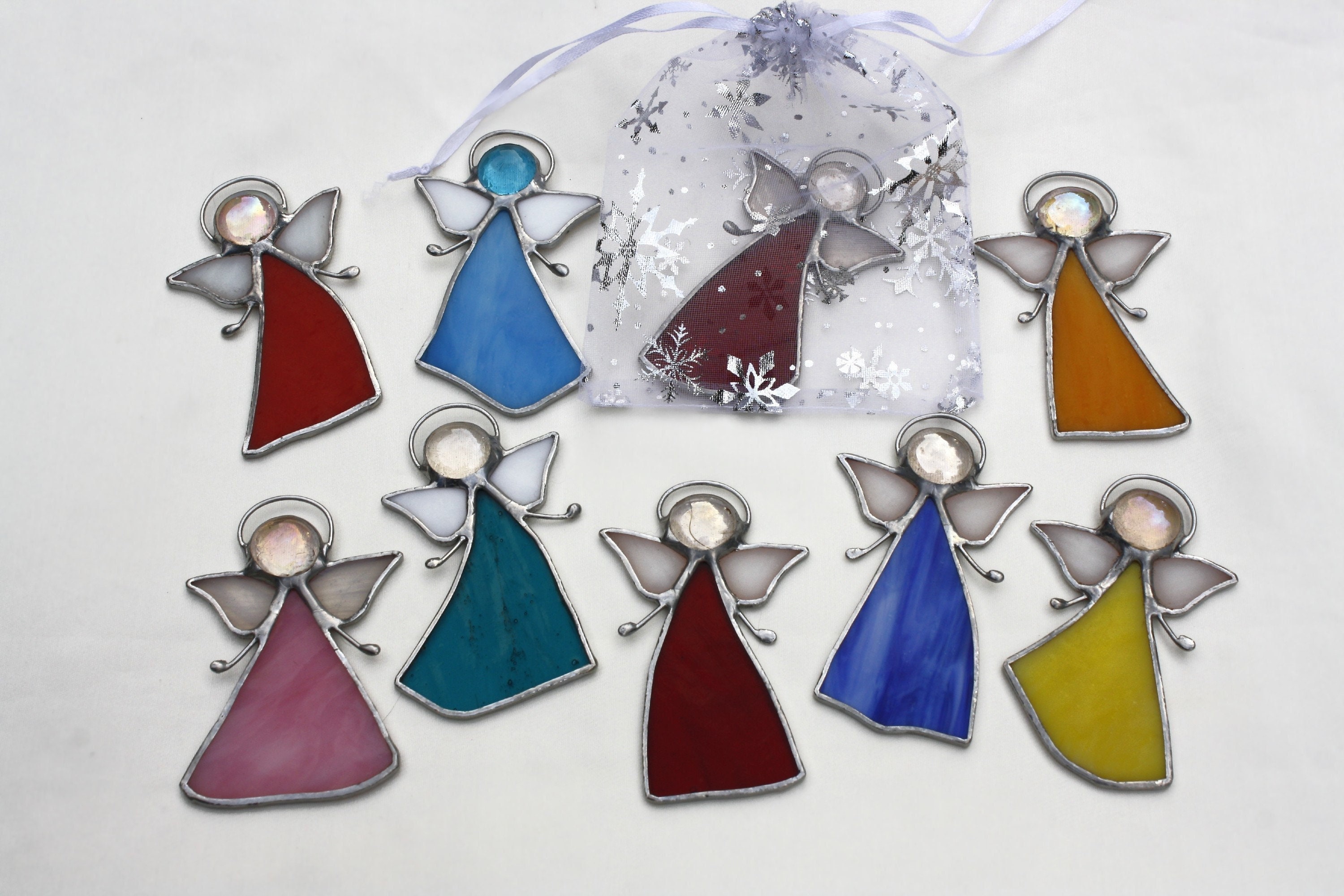 Stained Glass Happy Angels Christmas Gift Xmas Tree Angel Ornament Home ...