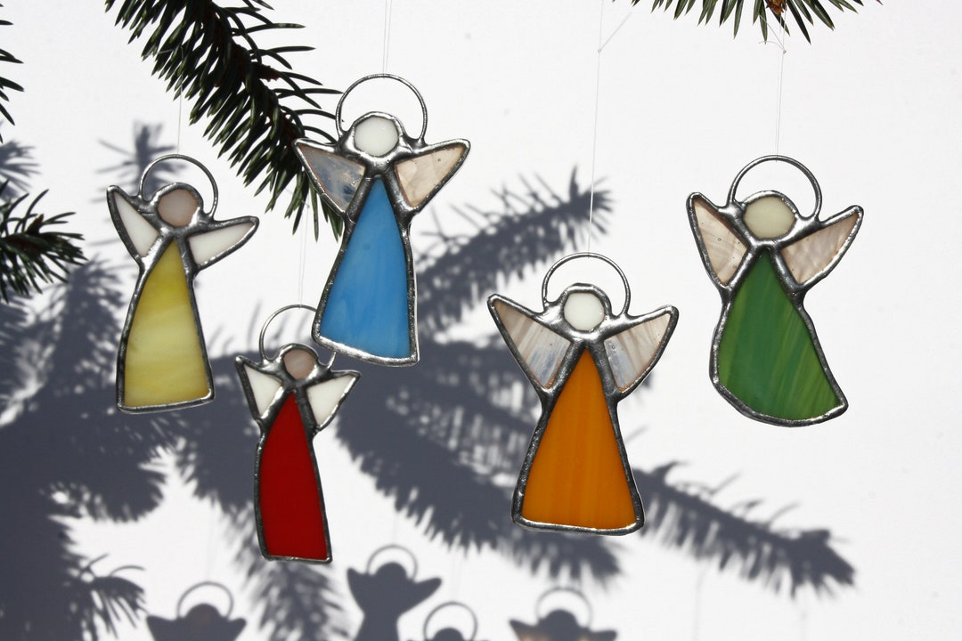 Stained Glass Angel Christmas Gift Xmas Tree Ornament Glass Suncatcher ...