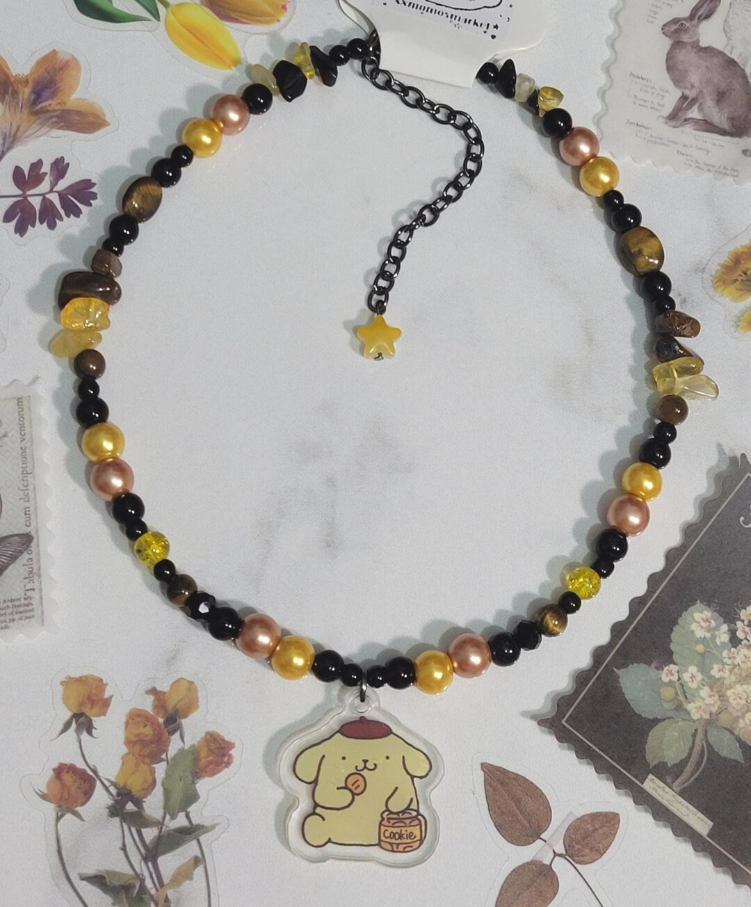 Pompompurin Necklace - Pompompurin Gifts - Beaded Necklace - Etsy