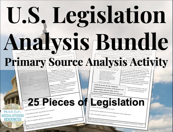 U.S. Legislation Document Primary Source Analysis Bundle - Etsy UK
