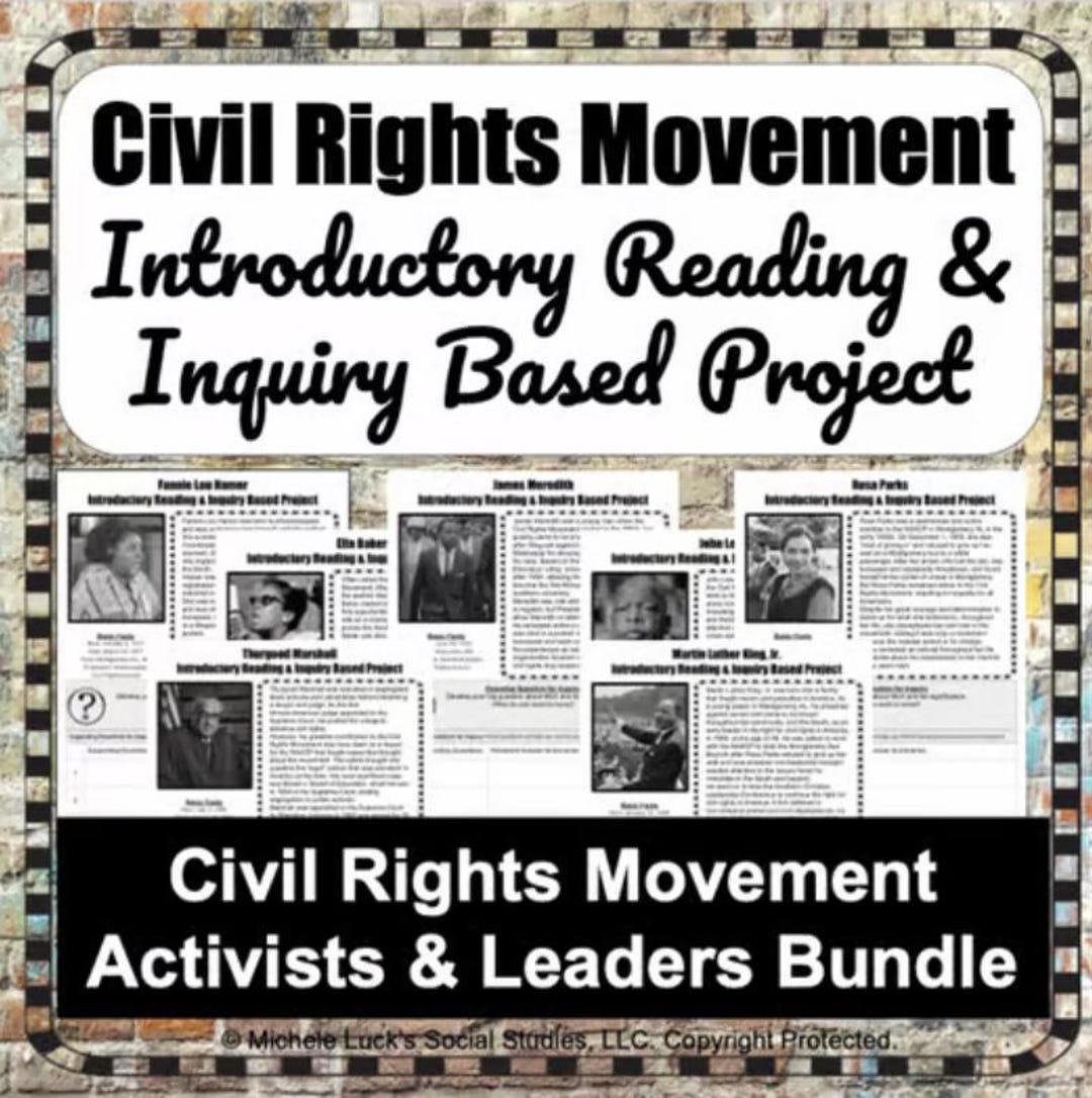 Civil Rights Movement Inquiry Based Activity Lesson - Black History ...