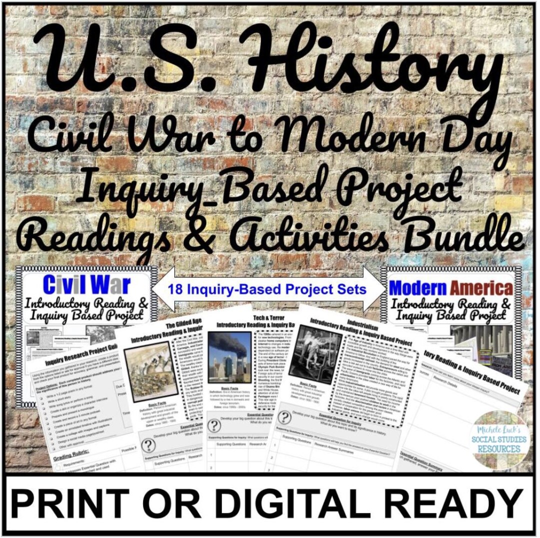 U.S. History Lesson Bundle Civil War to Modern Day Inquiry Based ...