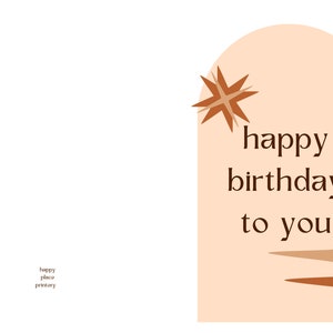 Midmod Style Birthday Card Template/printable Retro Birthday Card/clean ...