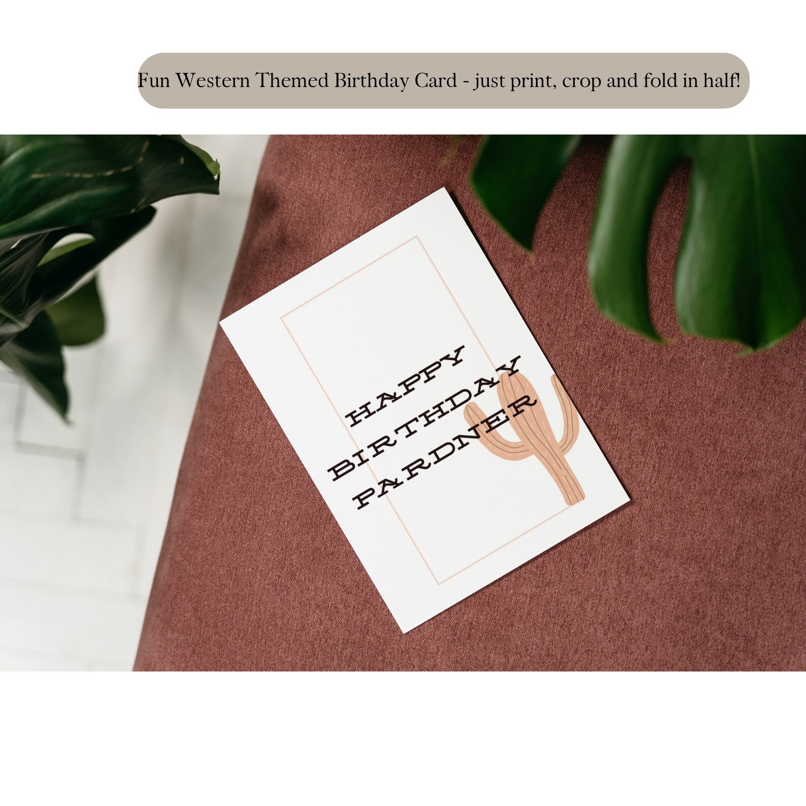Happy Birthday Pardner Birthday Card/western Birthday Card Template ...
