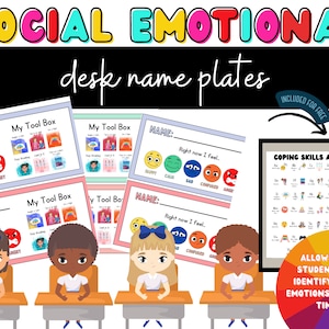 Social Emotional Learning L Desk Name Plates L Name Tags | Printable ...