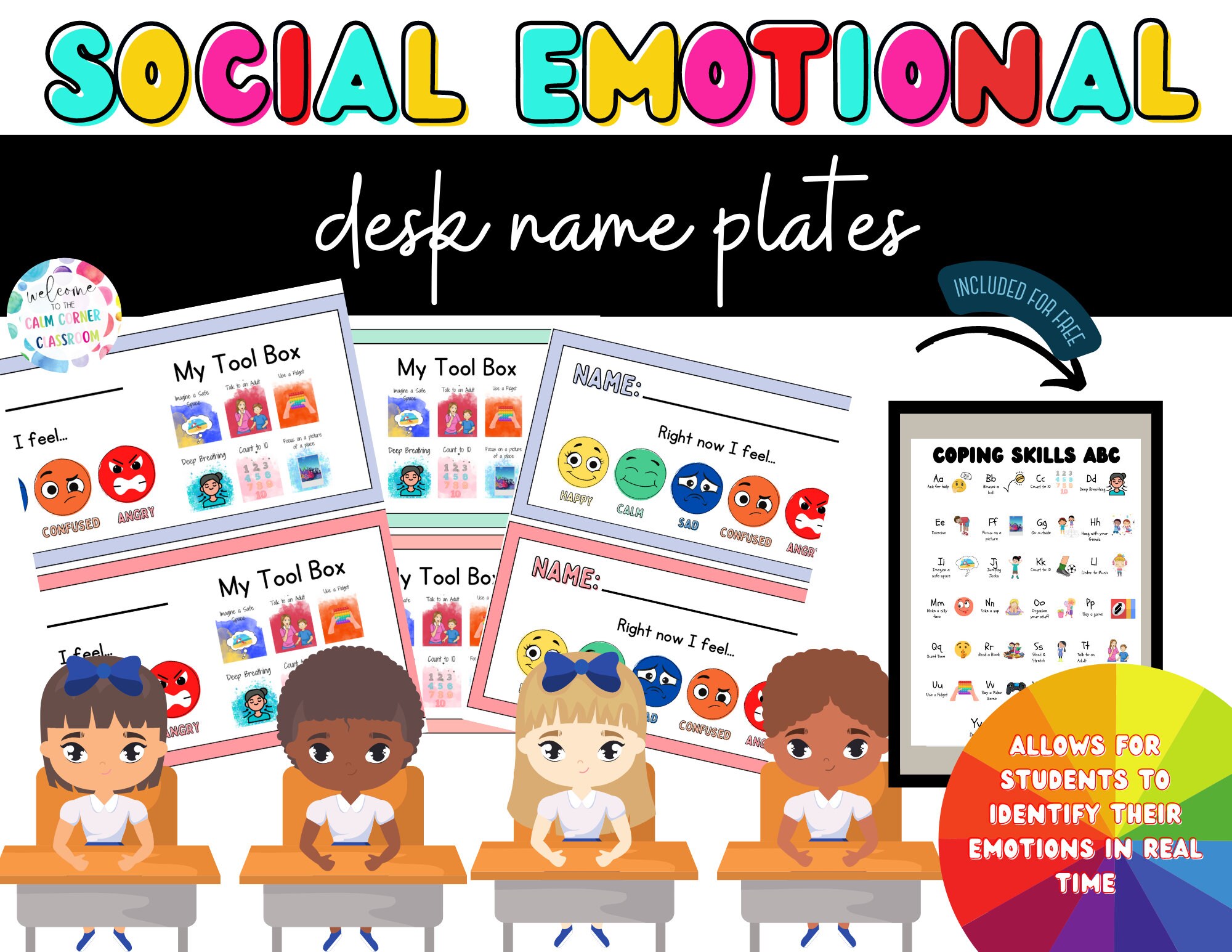 Social Emotional Learning L Desk Name Plates L Name Tags Printable ...