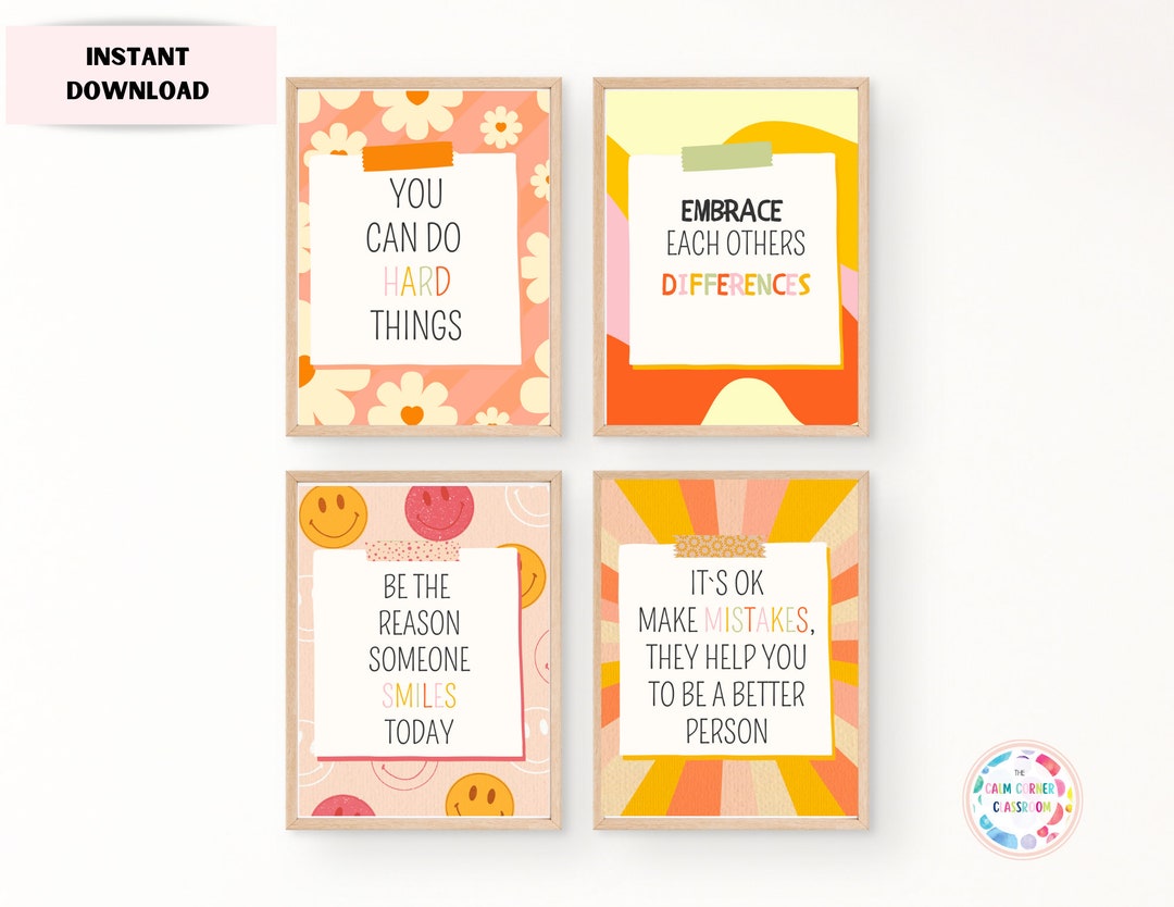 Groovy Retro Classroom Decor, Motivational Posters, Classroom Printable ...