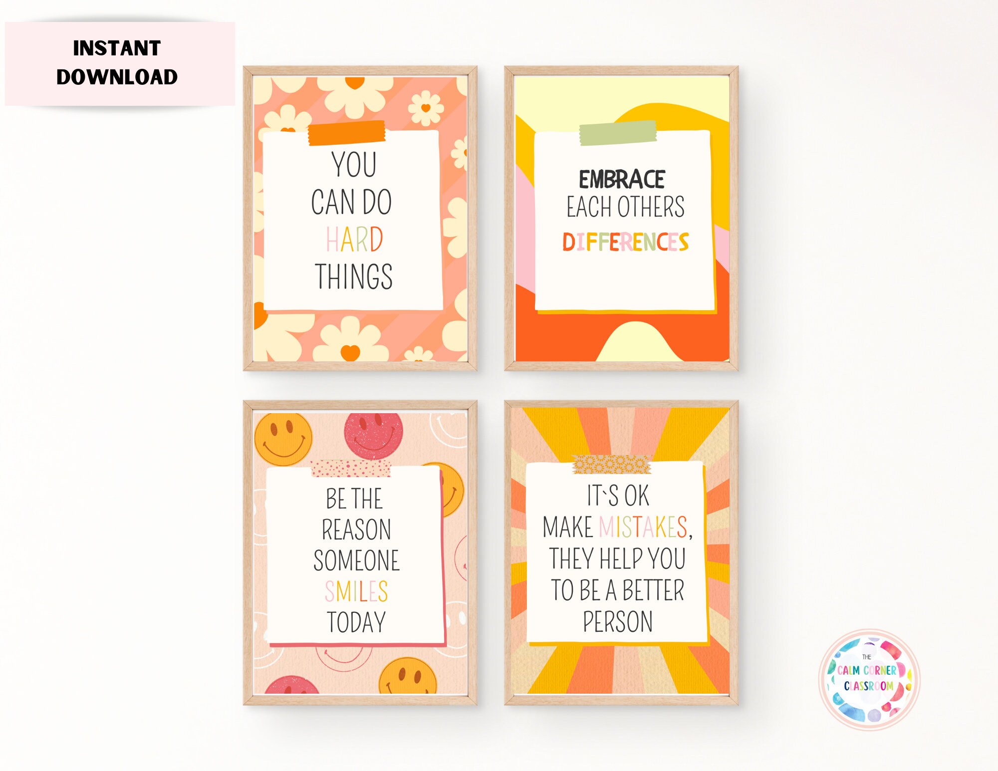 Groovy Retro Classroom Decor, Motivational Posters, Classroom Printable ...