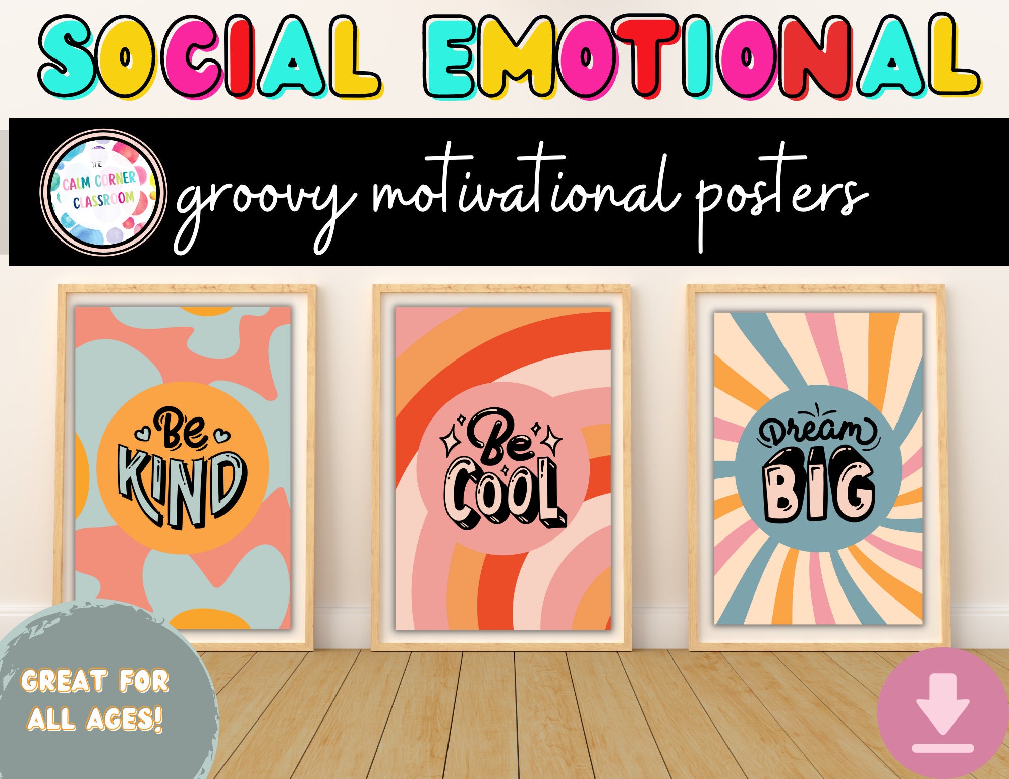 Groovy Retro Classroom Decor, Motivational Posters, Classroom Printable ...