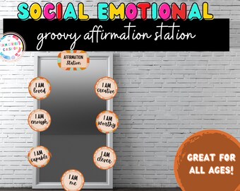 EDITABLE Affirmation Station Posters Spotty Rainbow Bulletin Board ...