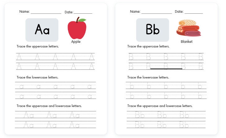 Fall Theme Alphabet Letters Tracing Pages | Student Worksheets L ...