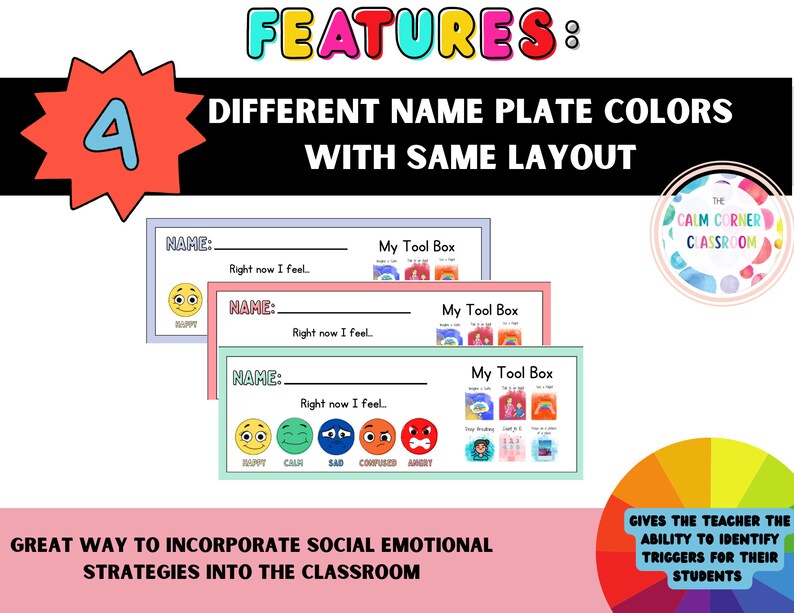 Social Emotional Learning L Desk Name Plates L Name Tags | Printable ...