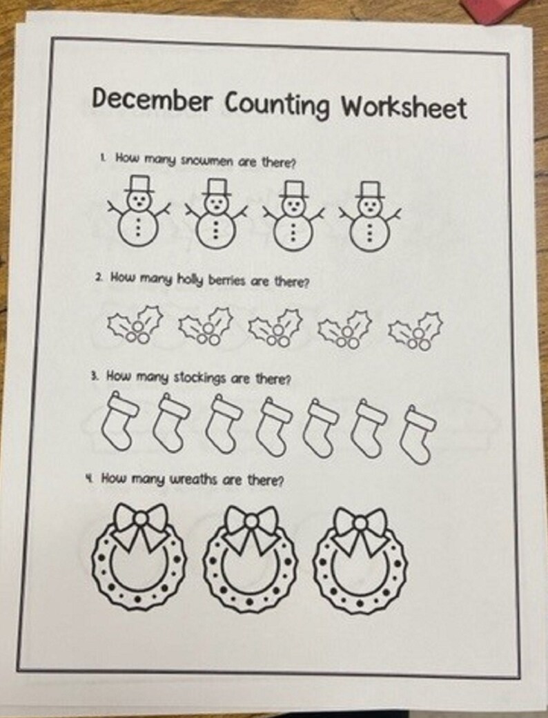 December Counting and Coloring - Etsy