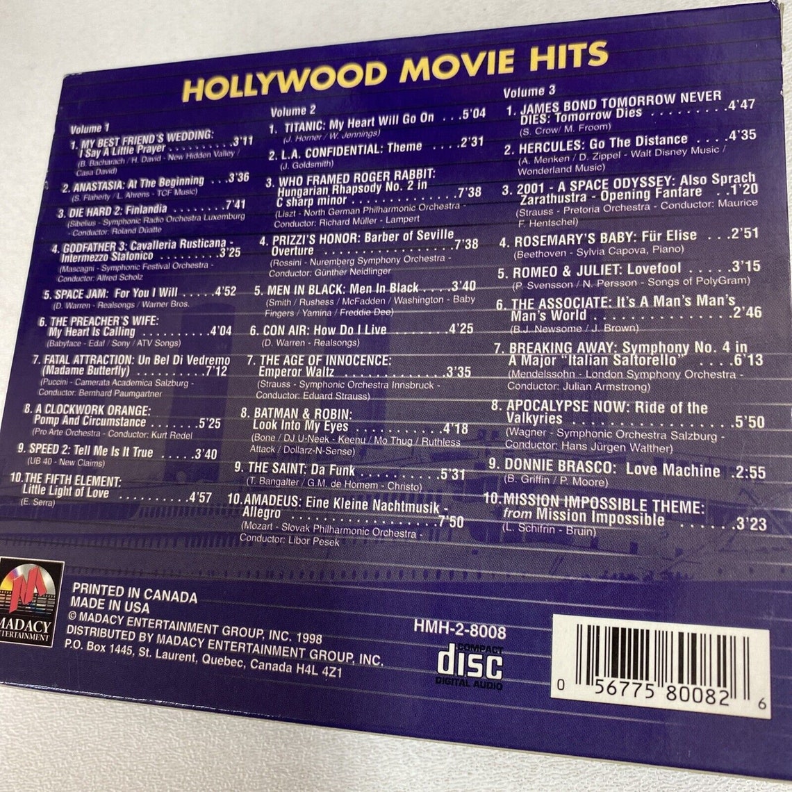 Hollywood Movie Hits : Hollywood Movie Hits (3cds) (2000)LS - Etsy