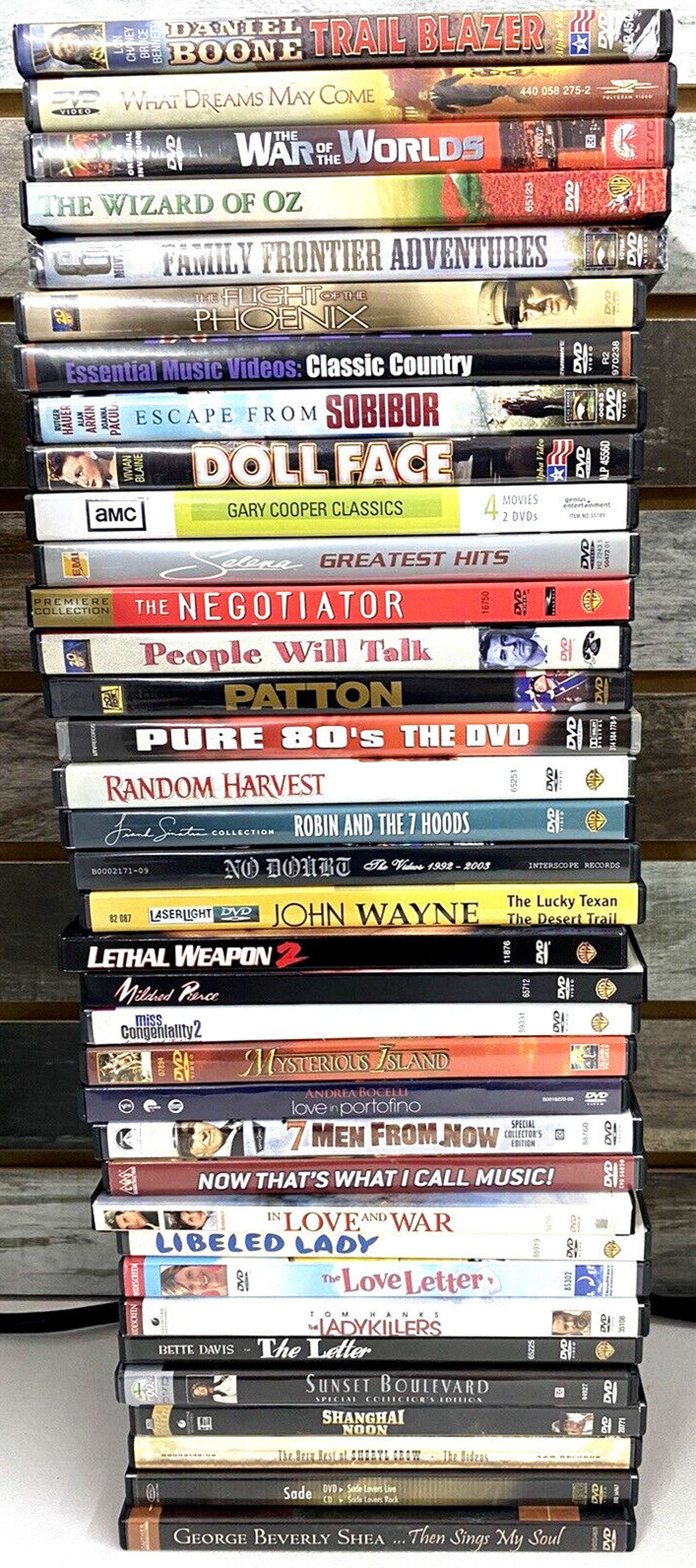 Lot of 75 PRE-OWNED Assorted Bulk Dvds (“from Very Good to Like New”)ls ...