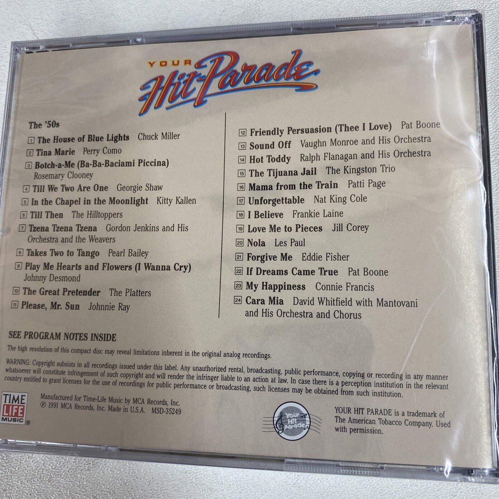 Your Hit Parade - the 50s (time Life, CD 1991) Brand New Double Length ...