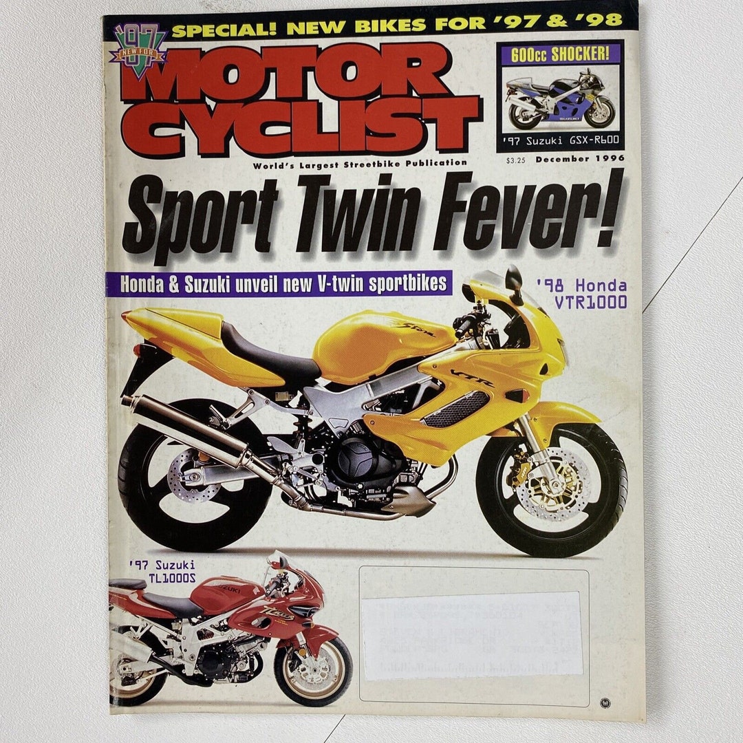 Motorcyclist Magazine December 1996 Sport Twin Fever Honda Suzuki V ...