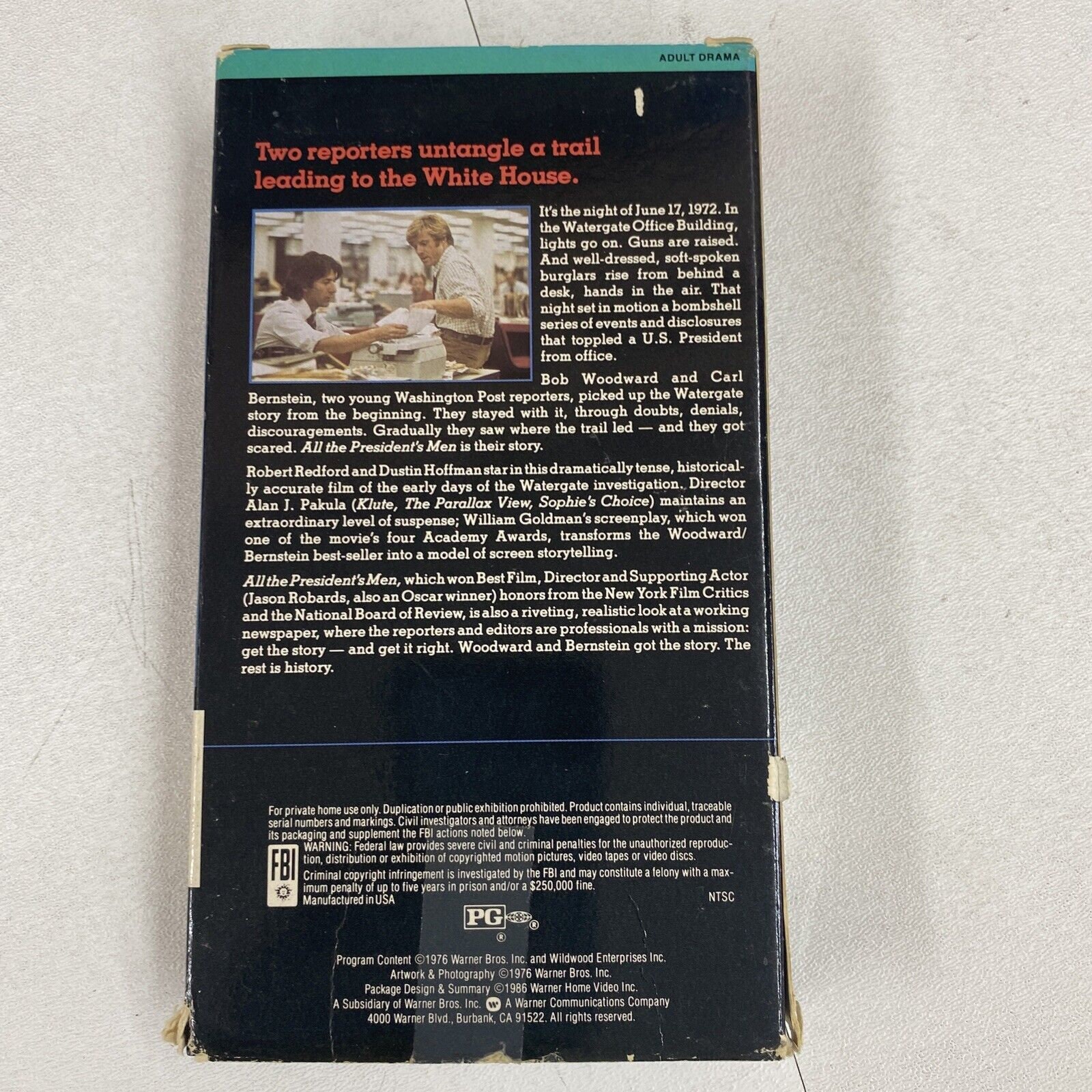 All the Presidents Men VHS Tape Movie Full Screen Edition Video Redford ...