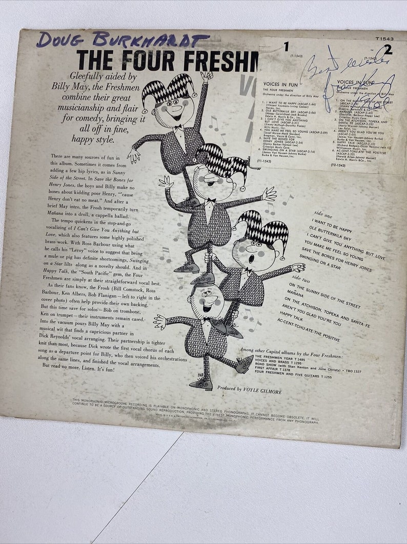 The Four Freshmen Voices in Fun LP 1985 Capitol CS - Etsy