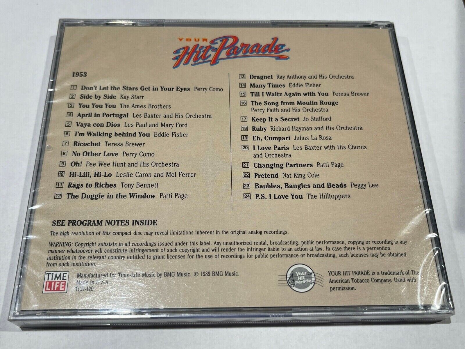 Time Life Music Your Hit Parade 1953 CD Brand New Unopenedls - Etsy