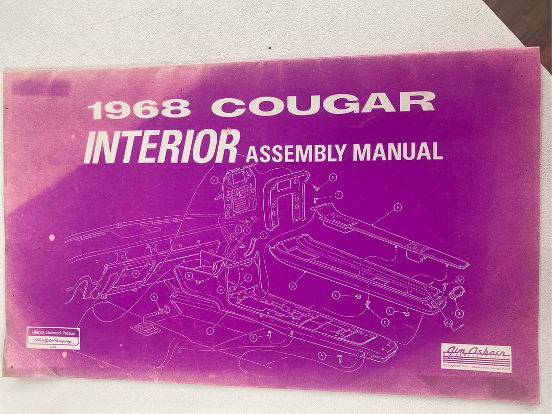 1968 Mercury Cougar Set Of 3 Interior Chases Body Assembly Manuals Ls