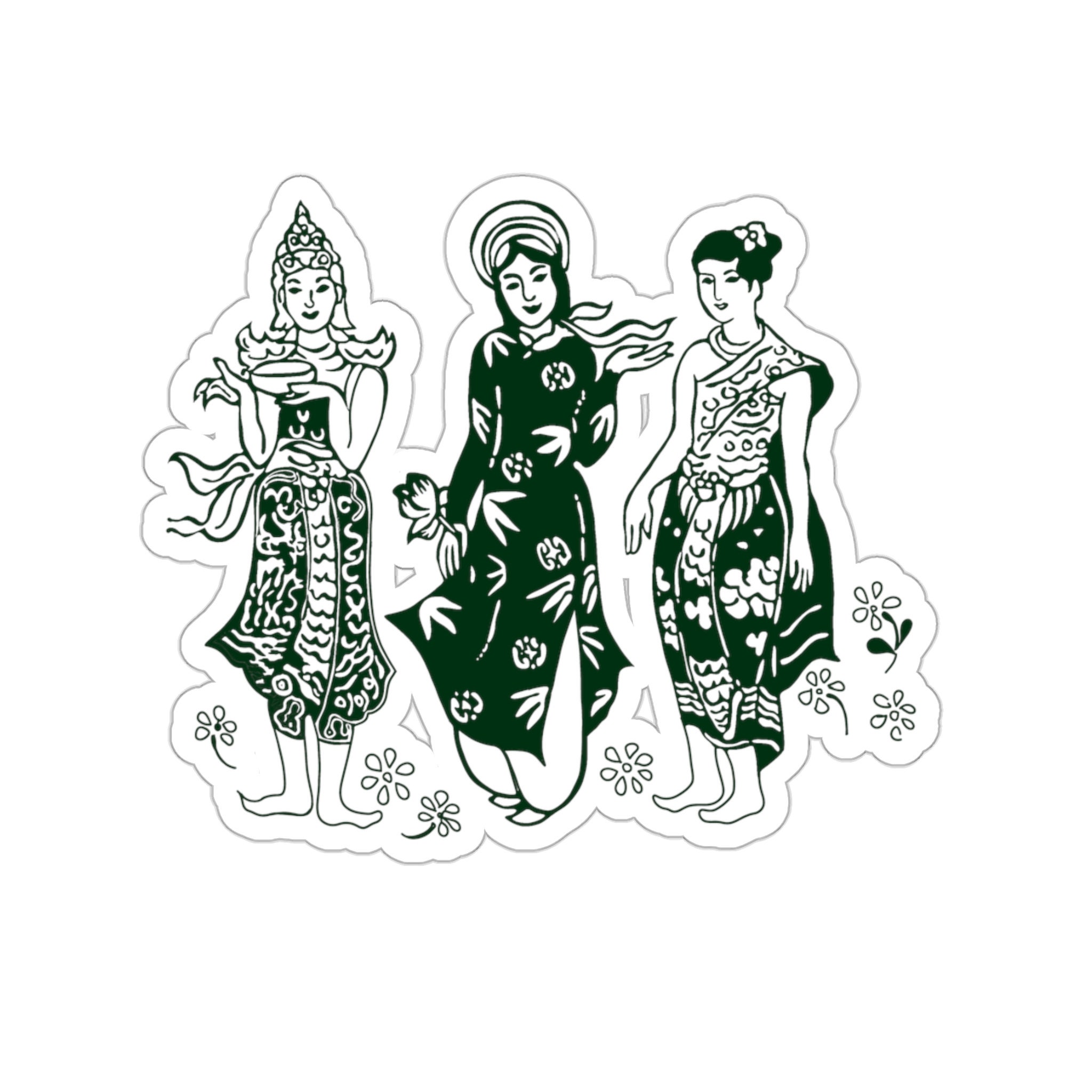 Three Ladies Rice Sticker - Etsy