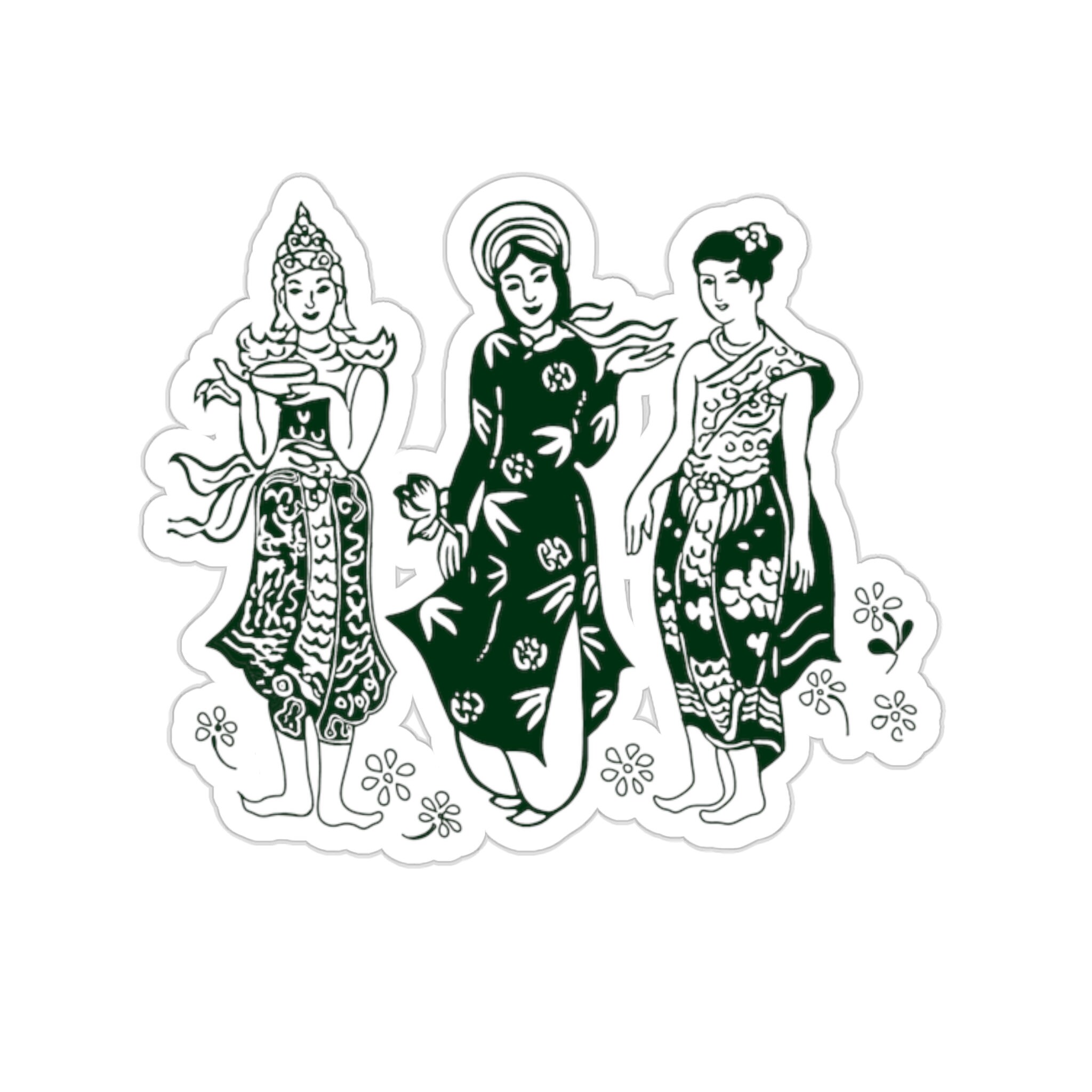 Three Ladies Rice Sticker - Etsy