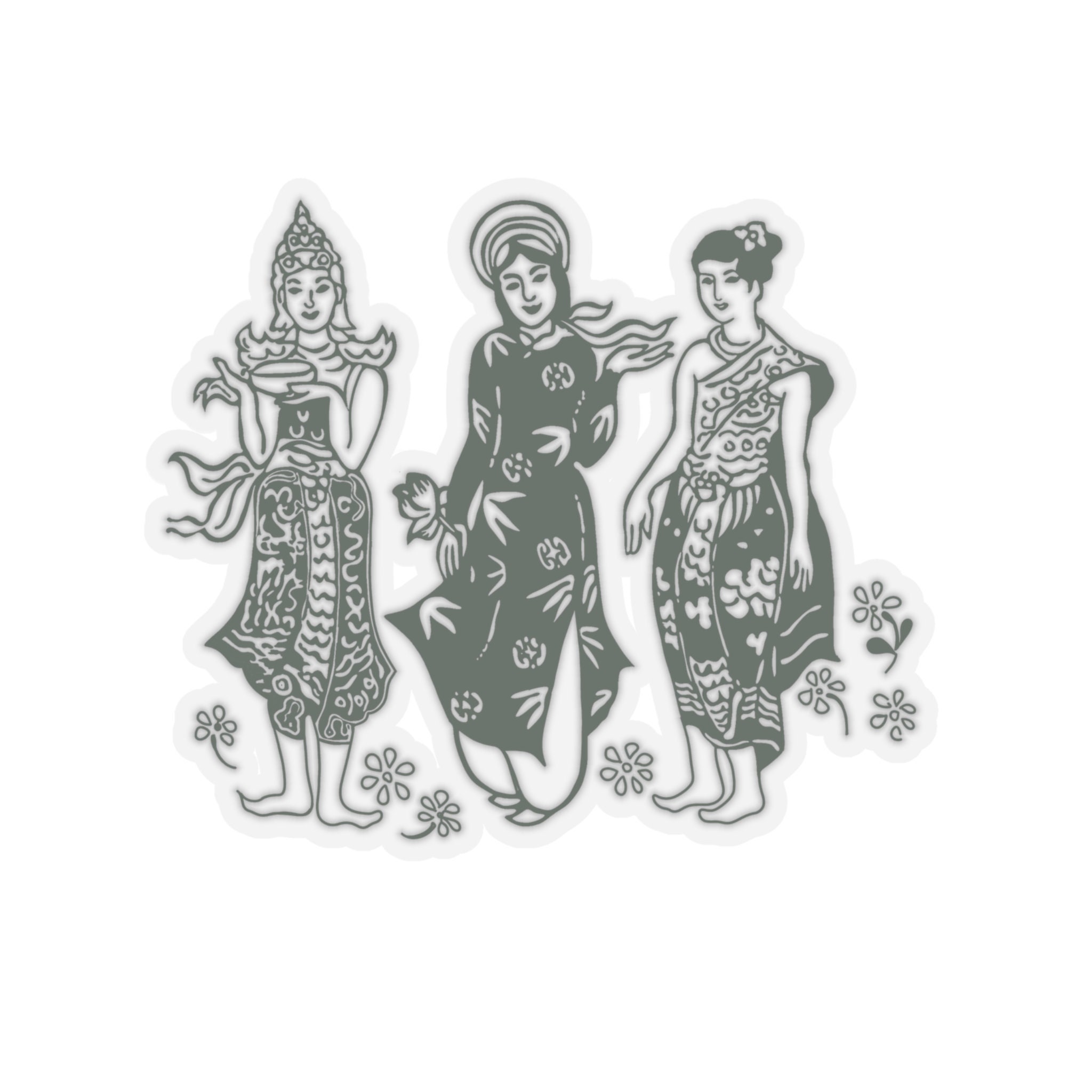 Three Ladies Rice Sticker - Etsy