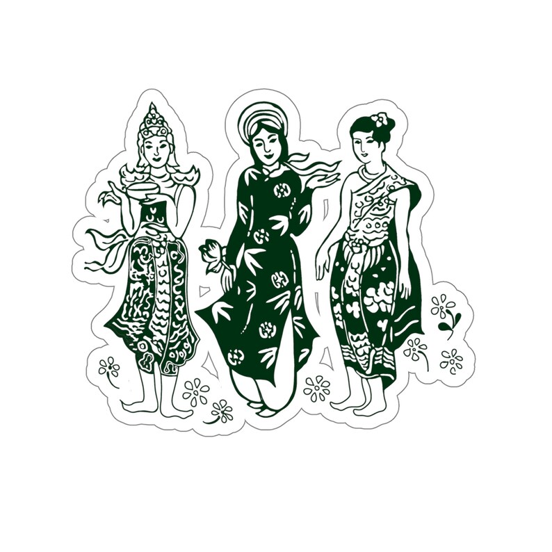 Three Ladies Rice Sticker - Etsy