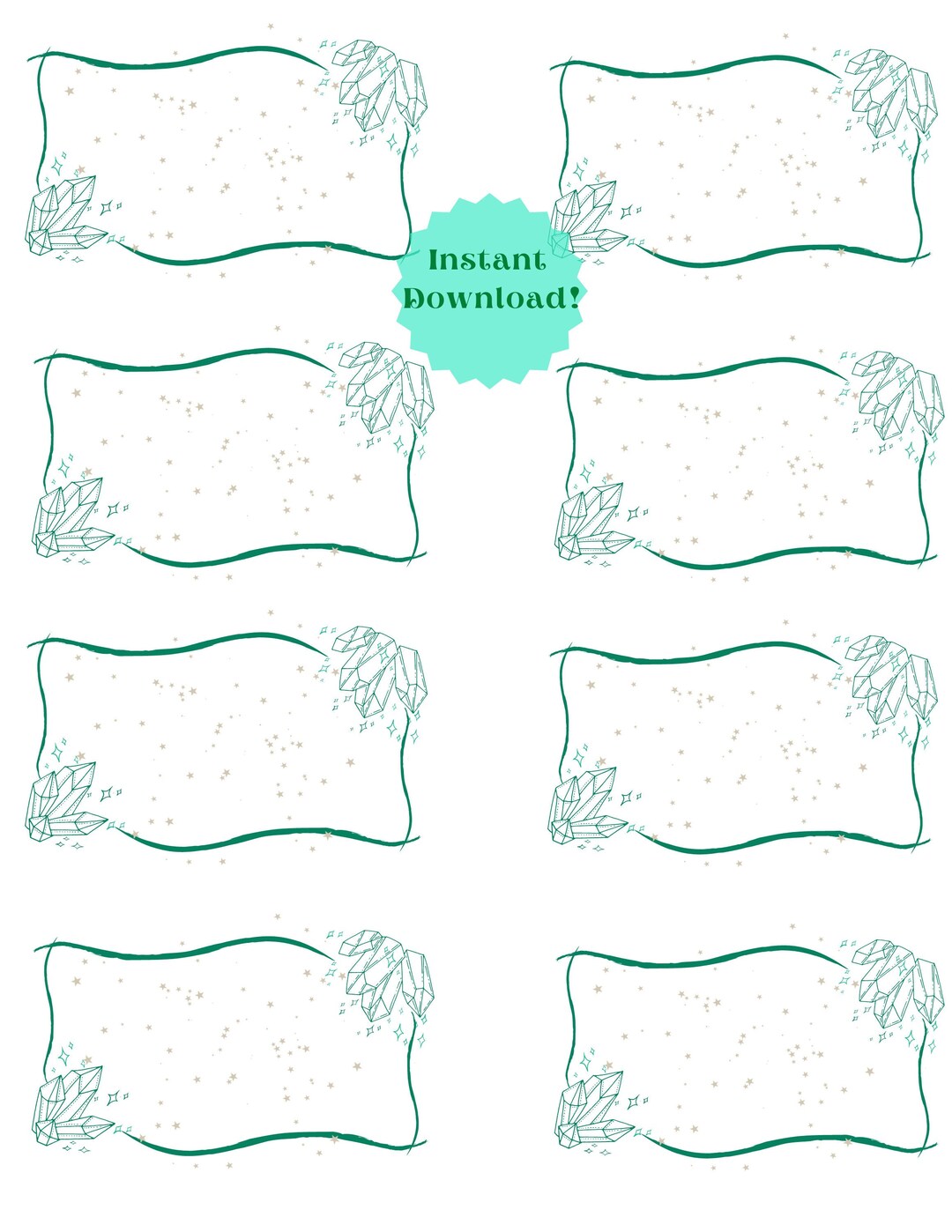 Emerald Crystal Gift Tags/ Labels - Etsy