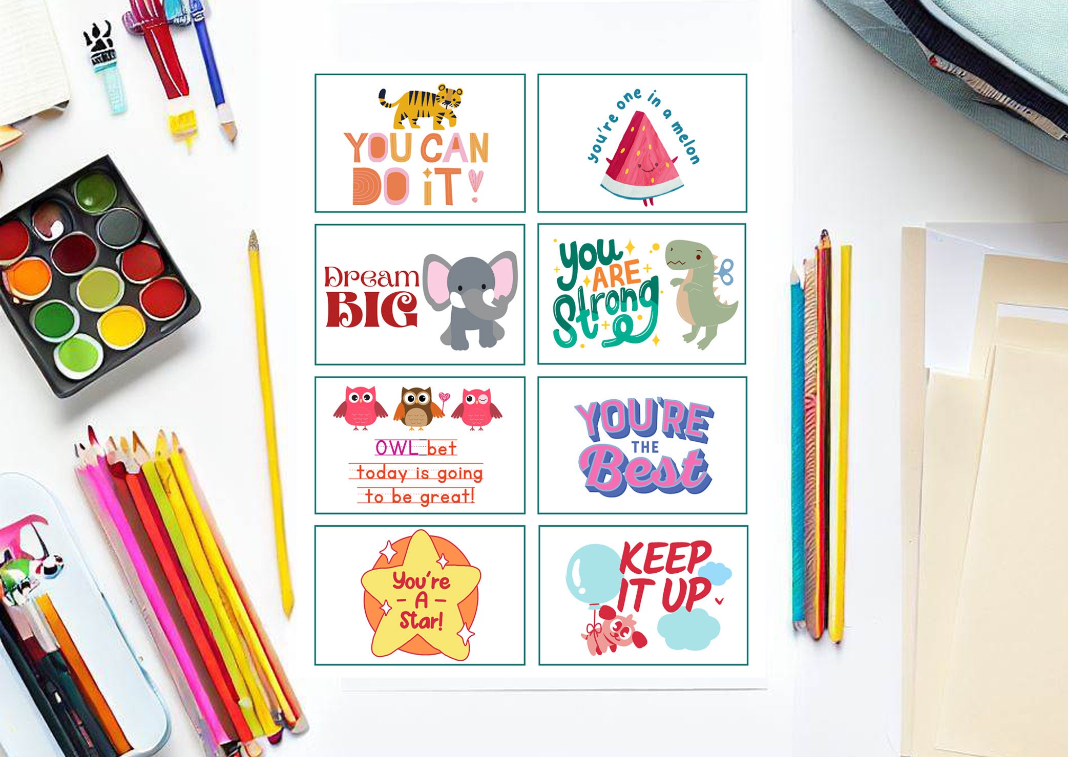 Printable School Lunchbox Notes for Kids | Digital Download Lunchbox ...