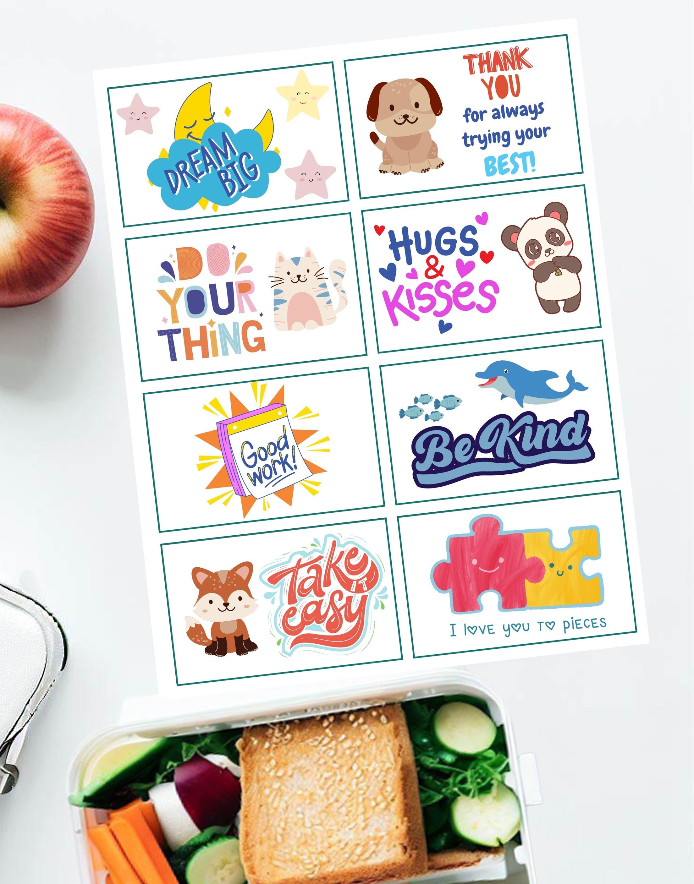 Printable School Lunchbox Notes for Kids Digital Download Lunchbox ...