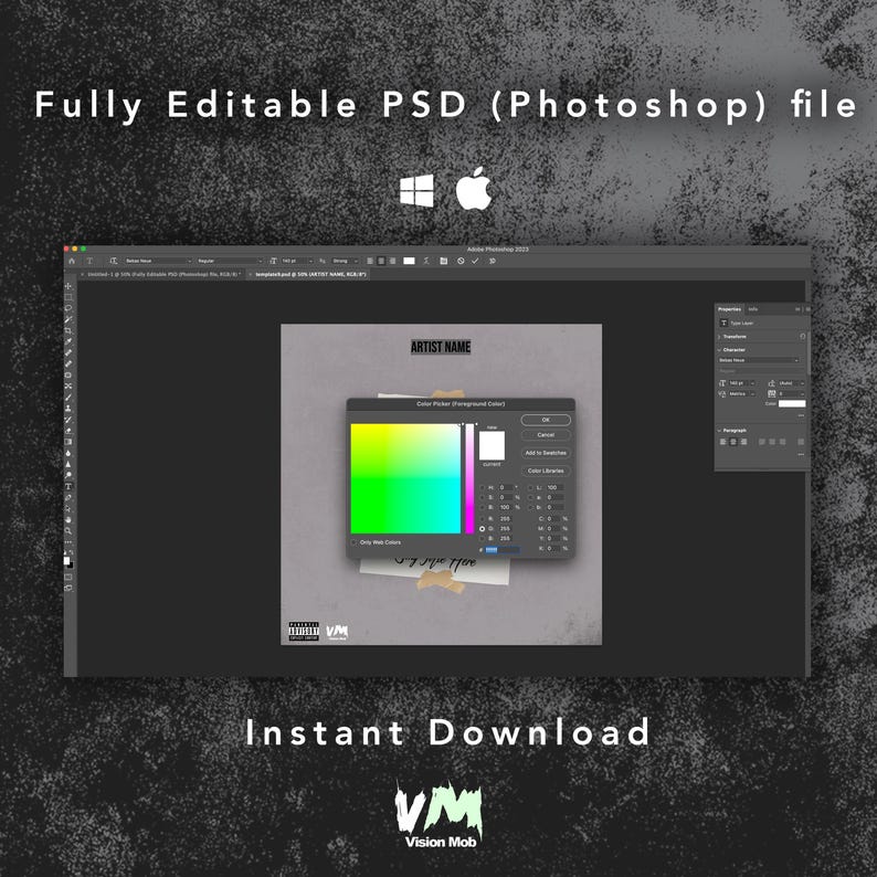 Editable Hip Hop Song Cover Template PSD File - Etsy