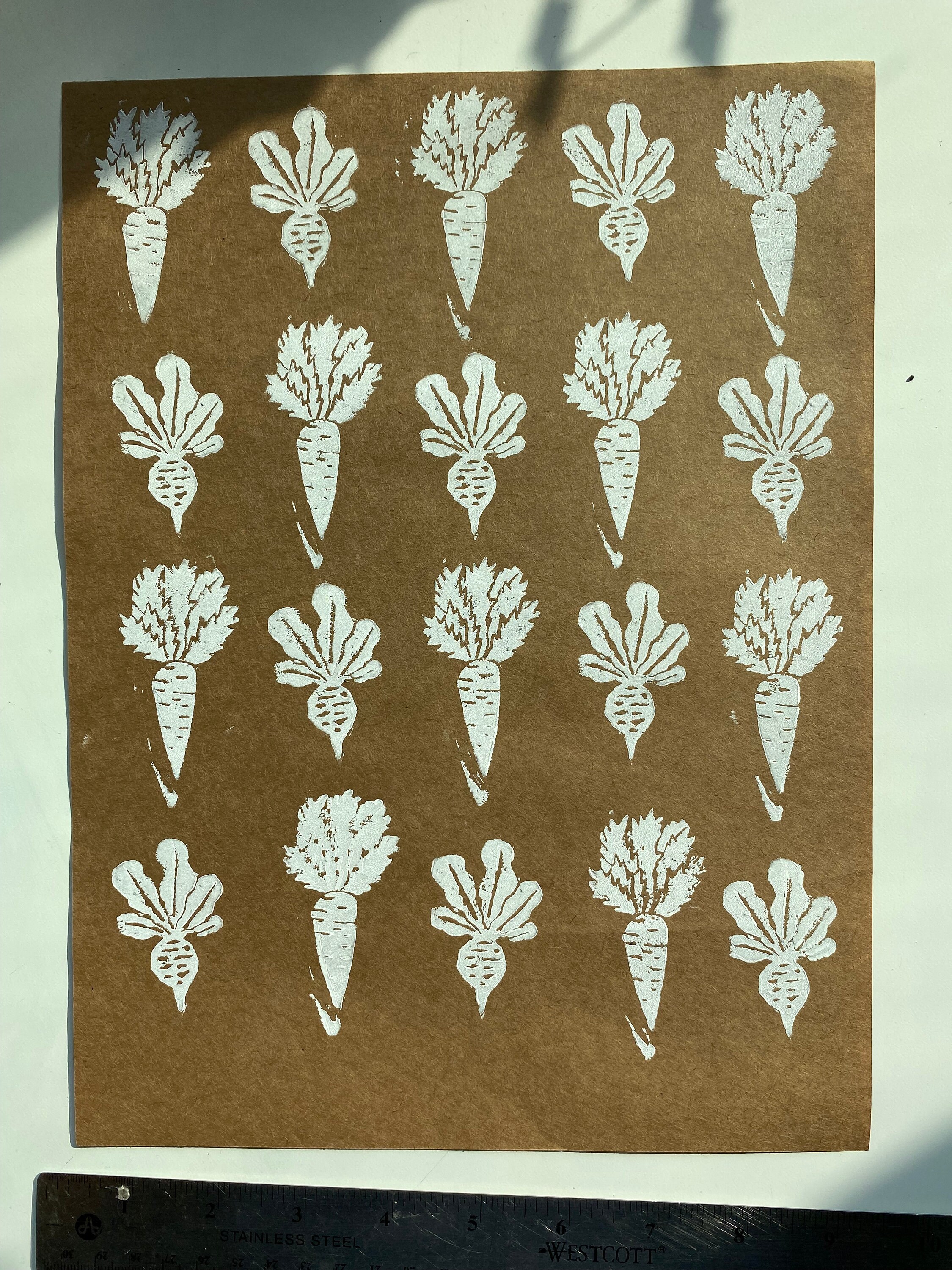 Root Vegetables 9x12 Block Print - Etsy