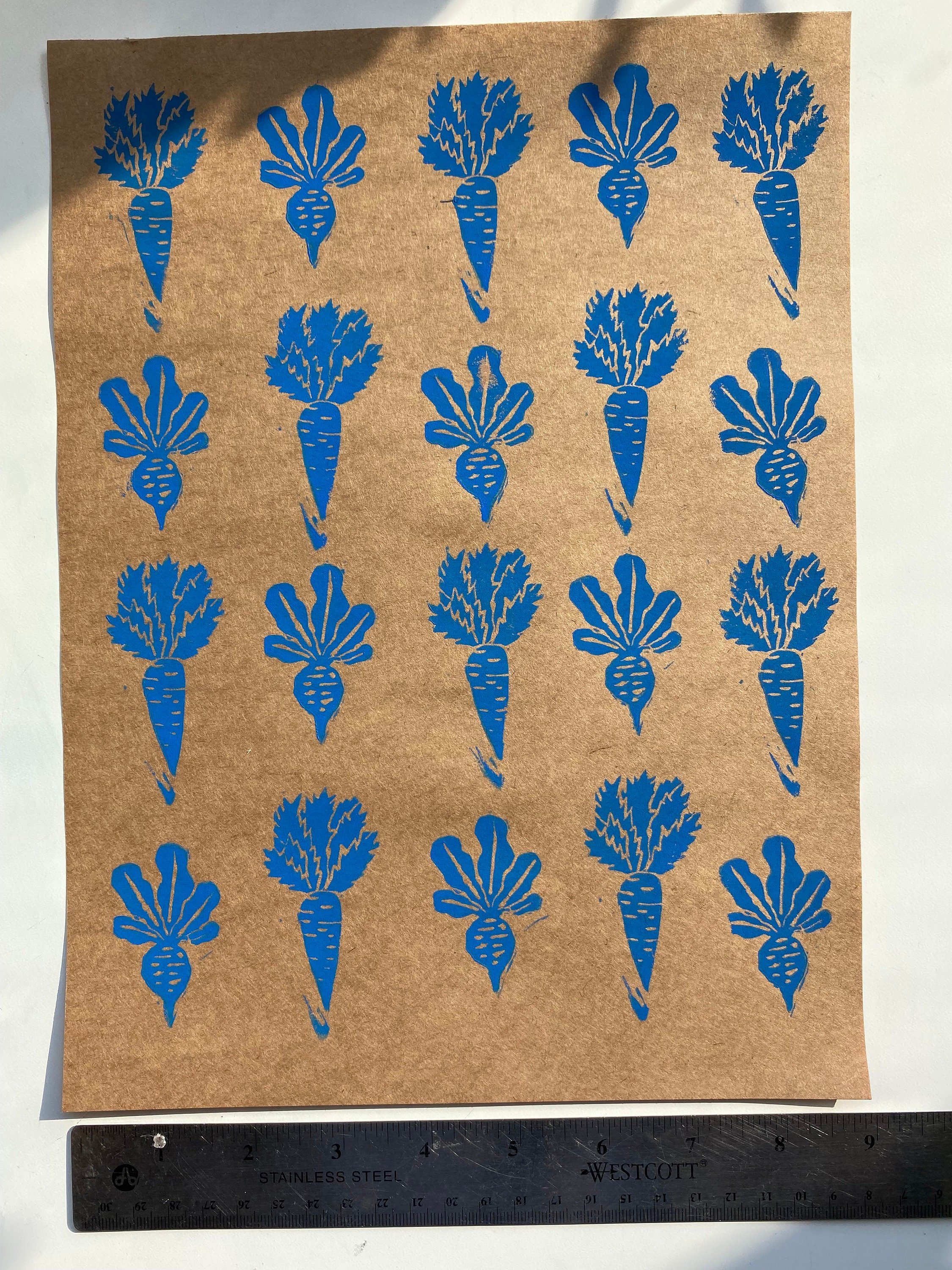 Root Vegetables 9x12 Block Print - Etsy