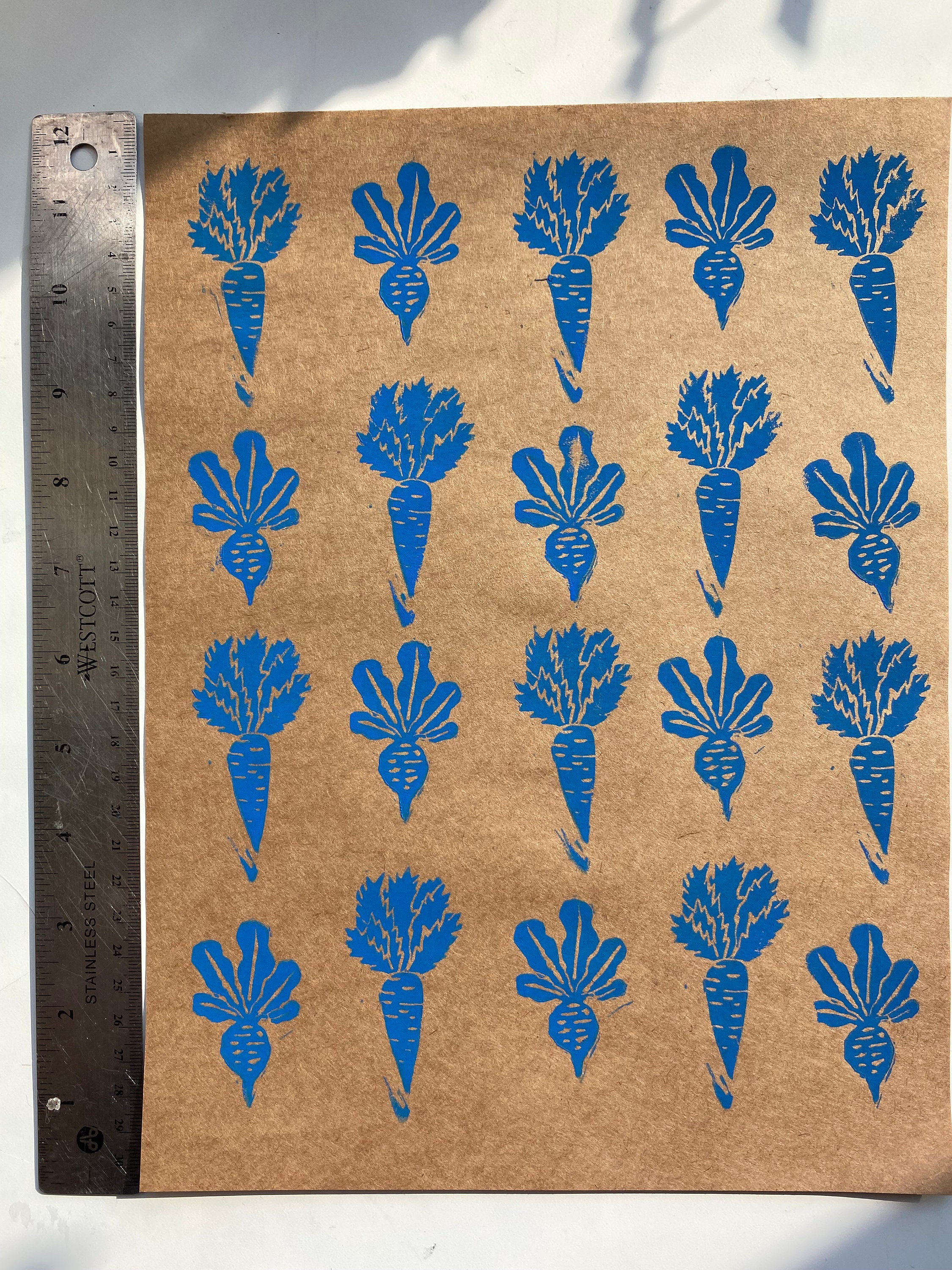 Root Vegetables 9x12 Block Print - Etsy